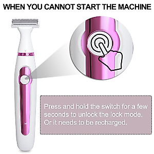 Electric Razor for Women,Painless 6 in 1 Womens Electric Face shavers for Body Hair Removal,depilacion for Brow,Nose,Legs,Underarms Bikini Area,Wet&Dry,Detachable Head Rechargeable pubic Hair Trimmer