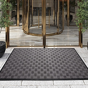 Door Mats Outdoor Indoor Doormat 30"x18"- Front Door Mats Outdoor Welcome Mat Heavy Duty Durable Natural Rubber Rug Mats for Entryway Patio Busy Areas(30"x 18", Grey)