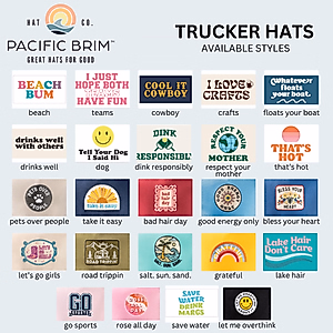 PACIFIC BRIM Women's Adjustable Cap Mesh Side Panels Trucker Hat - Let's Go Girls