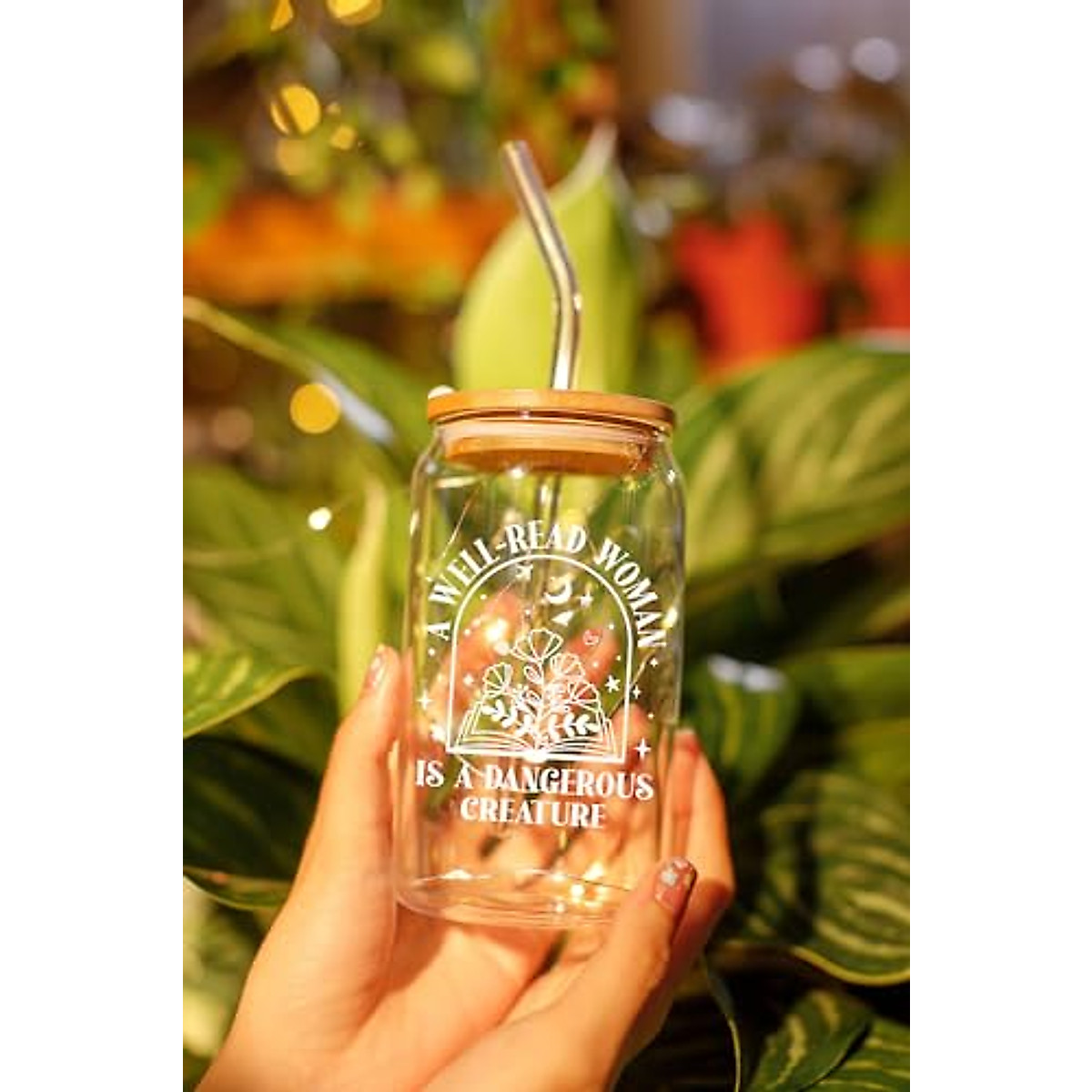 NewEleven Christmas Gifts For Book Lovers - Book Lovers Gifts For Women - Book Themed Gifts for Readers, Librarians, Bookaholics - Birthday Gifts For Women, Her, Best Friend – 16 Oz Coffee Glass