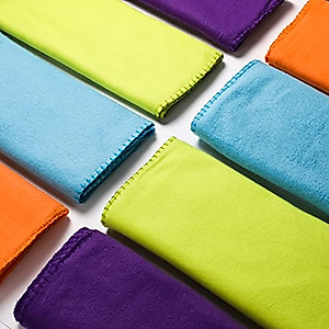 24 Packs Fleece Throw Blanket Soft Lightweight Fleece Blanket Warm Cozy Throw Bulk Blanket for Bed Couch Sofa Home Office Wedding Gifts Suitable for Seasons, 50 x 60 Inches (Bright Color)