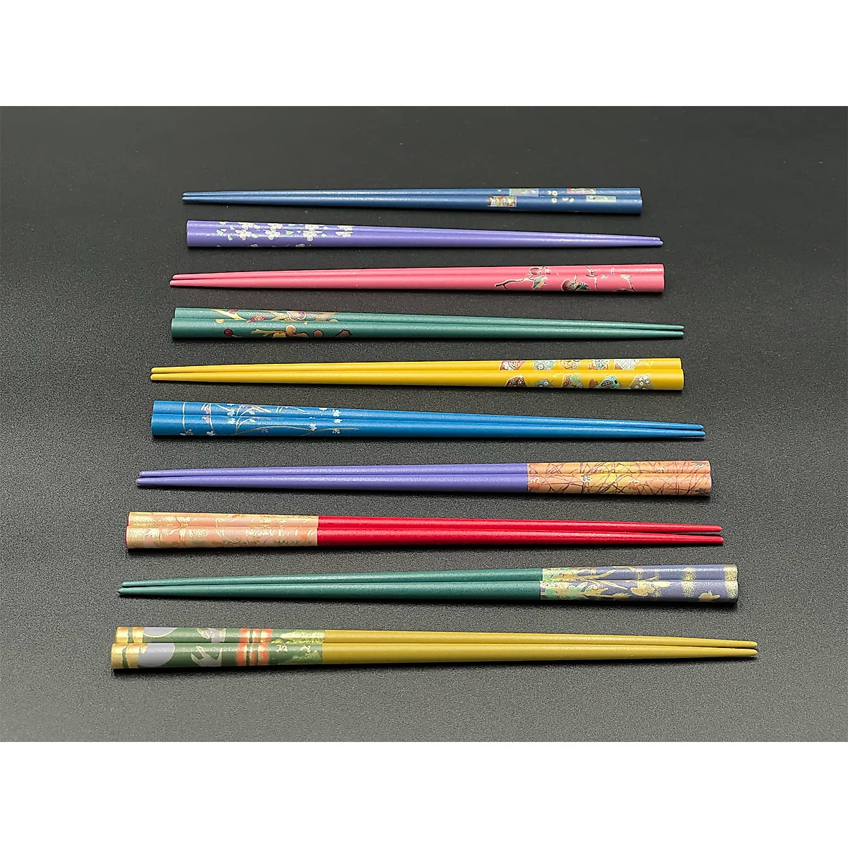Chopsticks reusable Made in Japan ishida 10Pairs Black pasted box ((Japanese Beauty・23cm 9.0inch))