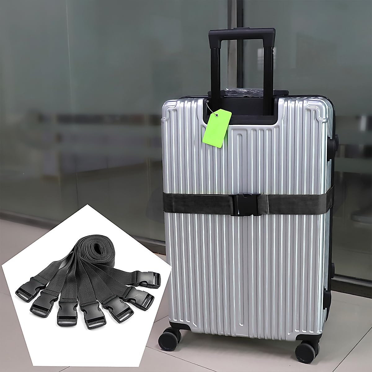 AICEL Car Battery Tie Down Strap, 39 Inch Battery Strap with Buckle, Battery Box Safety Secure Lashing Strap, Quick Release Nylon Woven Tape for Cargo, Luggage, Boats, Motorcycles, Truck, SUV