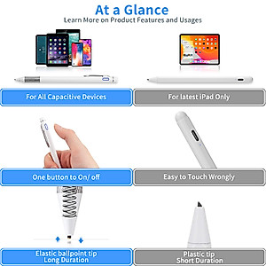 Stylus Pencil for Lenovo Chromebook Flex 5/3 Pen,Minilabo Touch Screens Active Stylus Digital Pen with 1.5mm Ultra Fine Tip Stylist Pen for Lenovo Chromebook Flex 5/3 Drawing and Writing Pencil,White