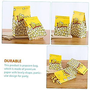 CIYODO 50pcs Popcorn Popcorn Bag Candy Gift Box Cardboard Gift Boxes Bulk Paper Bags Trick Movie Night Popcorn Containers Popcorn Supply Portable Popcorn Bag Snack Supply Christmas Yellow