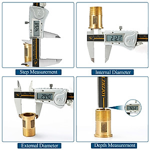 LZHZJOY Digital Caliper 6 Inch Stainless Steel High Accuracy Caliper Measuring Tool, IP54 Waterproof Protection, Large LCD Screen Electronic Vernier Caliper
