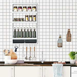 3 Tiers Bathroom Space Saver ,Over The Toilet Storage for Bath Essentials , Restroom Organization and Storage Shelf Over Washer and Dryer,No Drill,White