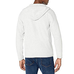 Amazon Essentials Men's Long-Sleeve Hooded Full-Zip Polar Fleece Jacket, Light Grey Heather, X-Large