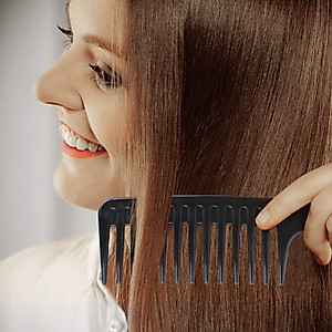 YEEPSYS Wide Tooth Comb for Curly Hair,Long Hair,Wet Hair,Detangling Comb, Hair Comb (Black)