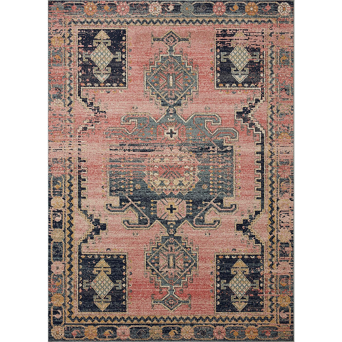 Loloi II Jocelyn Collection JOC-06 Accent Rug 2'-3" x 4'-0" Rose/Rose Rectangular 0.38" Thick