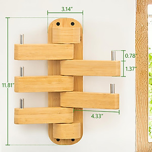 SPOPSOOD Coat Rack Wall Hooks, Wall Hooks Made of Pure Solid Bamboo, Robust, Beautiful & Personalized Wall Mounted Bathroom Towel Rack