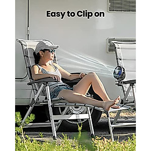 Gaiatop Portable Clip on Fan Battery Operated, Small Powerful USB Desk Fan, 3 Speed Quiet Rechargeable Mini Table Fan, 360° Rotate Personal Cooling Fan for Home Office Stroller Camping Black Blue