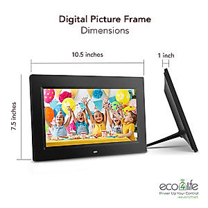 10 inch Digital Picture Frame, Sonicgrace USB Digital Photo Frames with Remote Control,16:9 LCD Screen with Slide Show,Plug and Play, Support SD Card, Gifts for Parents, Family, Women