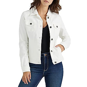 Wrangler Authentics Women's Stretch Denim Jacket, Off-White, Large