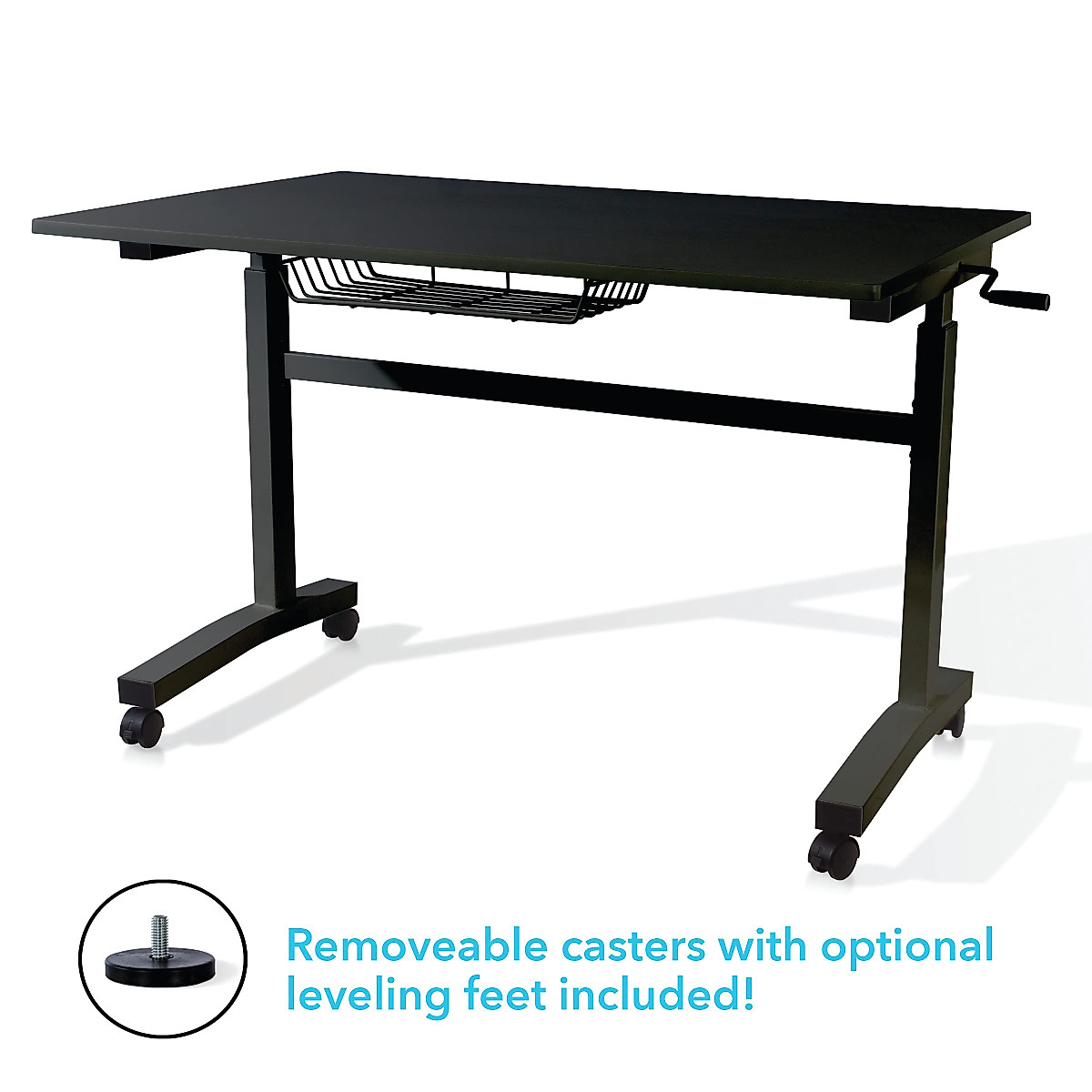 Height Adjustable Standing Desk Large 46 x 30 Inches Sit Stand Up Desk Home Office Computer Desk Memory Preset with T-Shaped Metal Bracket, Black