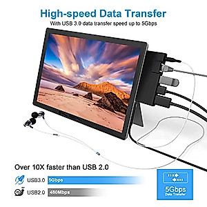 Surface Go/Go 2/Go 3 Hub, Surface Go Docking Station 5 in 1 USB C Surface Go 2 Dock Adapter with 1000M RJ45 Ethernet 4K HDMI 2 USB 3.0 Ports & 3.5mm Audio/Earphones Jack, NOT for Surface Laptop GO