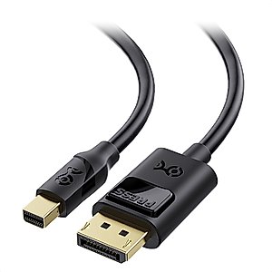 Cable Matters Mini DisplayPort to DisplayPort Cable (DisplayPort to Mini DisplayPort 1.4 Cable) with 8K 60Hz Video Resolution and HDR in Black 6 Feet - Thunderbolt and Thunderbolt 2 Port Compatible