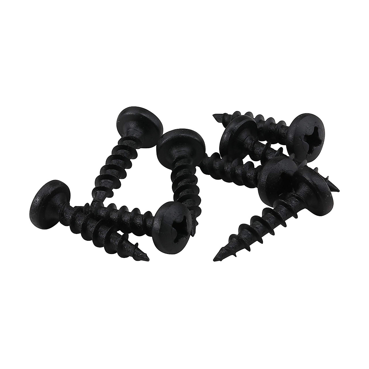 100 Pack Rok Hardware #8 x 3/4" Coarse Deep Thread Pan Head Screws Black Phosphate Wood MDF