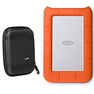 LaCie Rugged Mini USB 3.0 / USB 2.0 2TB External Mobile Hard Drive 9000298 with Ivation Compact Portable Hard Drive Case