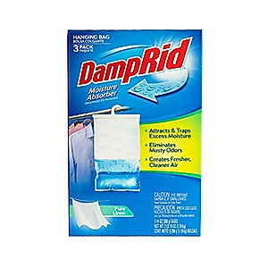 DampRid Pure Linen Hanging Moisture Absorber, 3 Pack, For Fresher, Cleaner Air in Closets