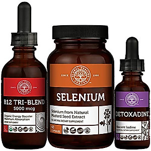 Global Healing Center Thyroid Health Kit with Iodine, Tri-Blend B12, Selenium - Energy, Focus, Metabolism