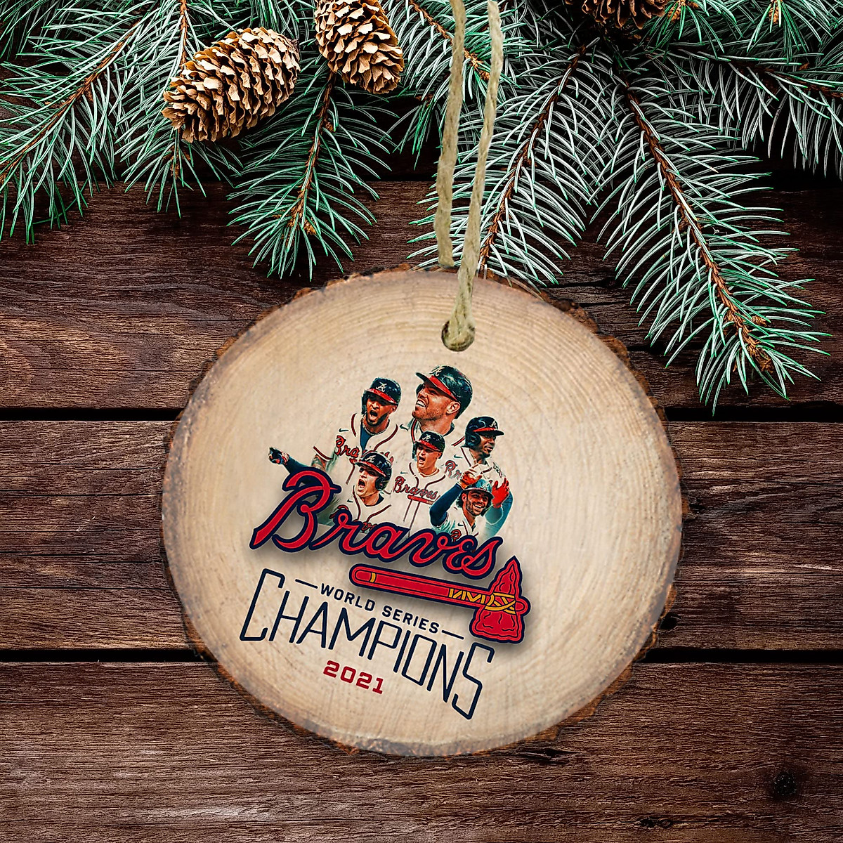 A t l a n t a Braves World Series Christmas Ornament 2021, Champions Team Roster Ornament, Atlanta Wins, MLB gift souvenir, Baseball game