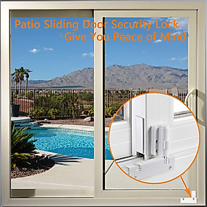 HauSun Patio Sliding Door Security Foot Lock Kick Lock, Fits on Top Rail-Childproof Patio Door Guardian-or Bottom Rail-Foot Operated-Keep Your Family Safe and Secure(1 Pack,White)