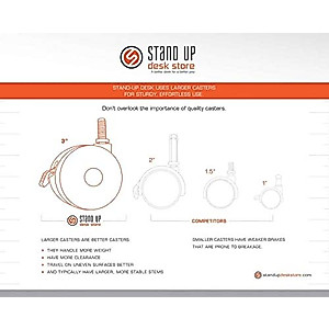 Stand Up Desk Store Rolling Adjustable Height Two Tier Standing Desk Computer Workstation (Black Frame/Black Top, 48" Wide)