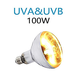 Reptile UVB UVA Heat Lamp Bulb for Reptiles Truly Sun-Like Bright Heat for Reptiles, Amphibian 100 W+