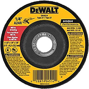 DEWALT DW4514B5 4-1/2-Inch by 1/4-Inch by 7/8-Inch Metal Grinding Wheel - 10 Pack