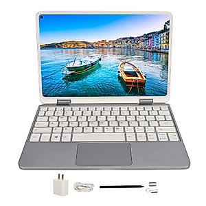 PUSOKEI 2 in 1 Laptop Computers, 10.8in 2560x1600 2 in 1 Touchscreen Notebook, Windows11, LPDDR4 8GB 1TB SSD Storage, 2.4G 5G WiFi, BT, 360 Rotatable, Home Education Laptop with Touch Pen