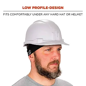 Ergodyne Chill Its 6634 Cooling Headband, Sports Headbands for Men and Women, Moisture Wicking, Black