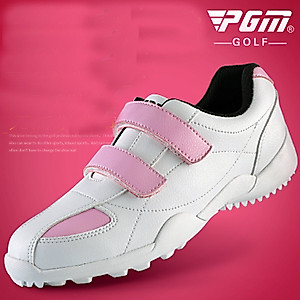 PGM Women's Golf Shoes Waterproof Spikeless with Hook and Loop Straps Pink