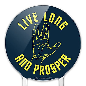 Acrylic Star Trek Live Long and Prosper Cake Topper Party Decoration for Wedding Anniversary Birthday Graduation