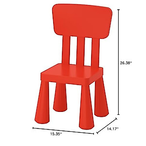 Ikea Mammut Kids Indoor/Outdoor Children's Chair, Red Color - 1 Pack