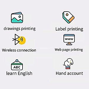 Ink-Less, Smooth & Fast Printing Mini Pocket Photo Printe-r—Portable Thermal Printe-r Bluetooth Label Memo Receipt Instant Sticker Printe-r Small Smartphone Printe-r for Phone