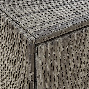 CHARMMA Outdoor Storage Cabinet Poly Rattan Garden Storage Shed with 2 Doors and Large Storage Compartment Weather Resistant Outdoor Storage Cabinet for Garden,Patio,Balcony Gray 39.4"x21.9"x31.5"