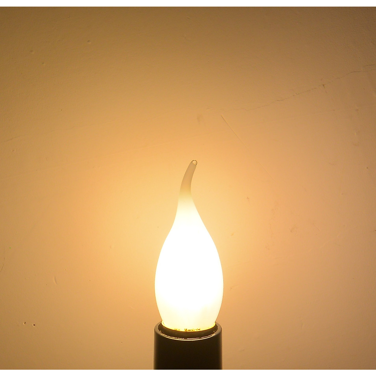 OPALRAY C35 6W(60W Incandescent Replacement) LED Candelabra Bulb, LED Filament Bulb with E26 Medium Base, Soft Warm White Light, Eye-Protect Frosted Glass Housing, Dimmable, Flame Tip, 5-Pack