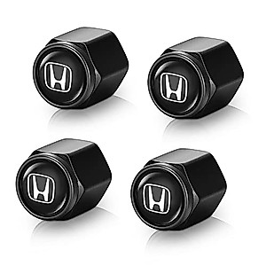 4 Pcs Metal Car Tire Valve Stem Caps Cover Compatible with Honda Accord Civic CR-V CRV Pilot EX EX-L Series Corrosion Resistant Premium Alloy Leak-Proof Car Tire Air Caps Cover Accessories