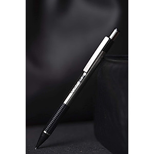 Zebra M-301 Stainless Steel Mechanical Pencil 0.5 mm Point Size, 6 Pack with 15 Bonus Erasers Refills - Standard HB Lead - Professional Black Grip