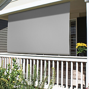 Patio Paradise Shades Roll Up Outdoor 8'Wx6'H Roller Shade Exterior Patio Blinds for Outside Porch Deck Balcony Pergola Carport, Light Grey
