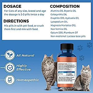 BestLife4Pets - Cats Constipation Relief and Stool Softeners - Natural Health Supplements to Help Digestion, Gas Relief and Constipation - Allergy Laxatives for Cats- Pills