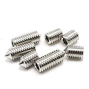 L-A 0.8mm Pitch M5x12mm 304 Stainless Steel Cone Point Hexagon Socket Grub Screws （100Pcs)