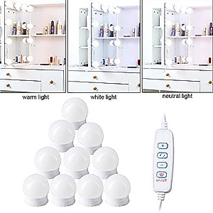 saicheng White Dressing Table with Sliding Lighted Mirror, Makeup Vanity Set with 5 Storage Drawers Shelves, Dresser Desk & Cushioned Stool Set for Bedroom
