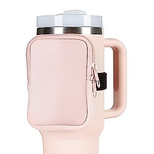 Towsnails Water Bottle Pouch for Stanley Quencher Adventure 20-40oz, Gym Tumbler Accessories for Women Men for Running, Workout Water Bottle Handheld Caddy Compatible with Stanley Tumbler-Pink