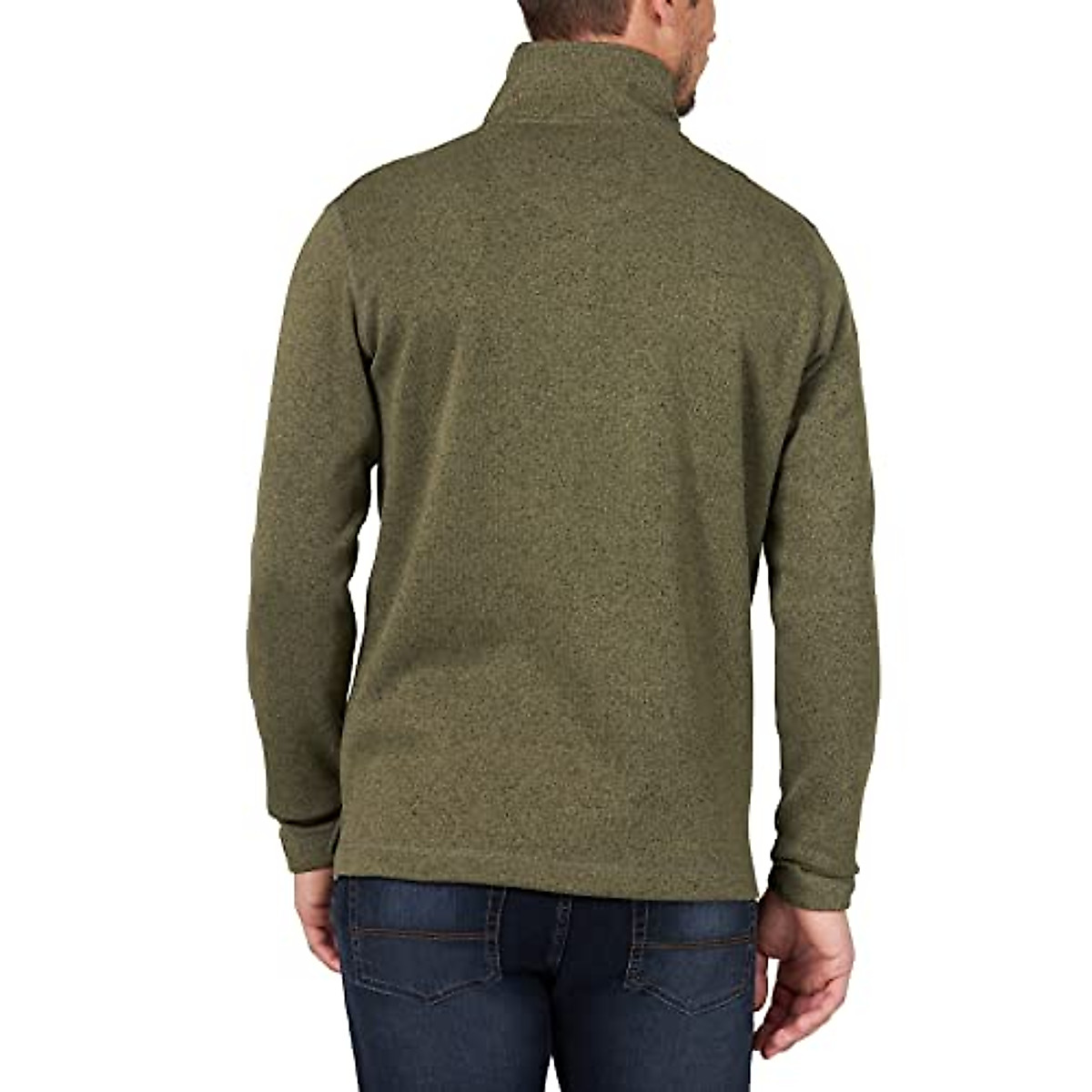 Wrangler Authentics Men's Long Sleeve Fleece Quarter-Zip, Olive Night, XX-Large