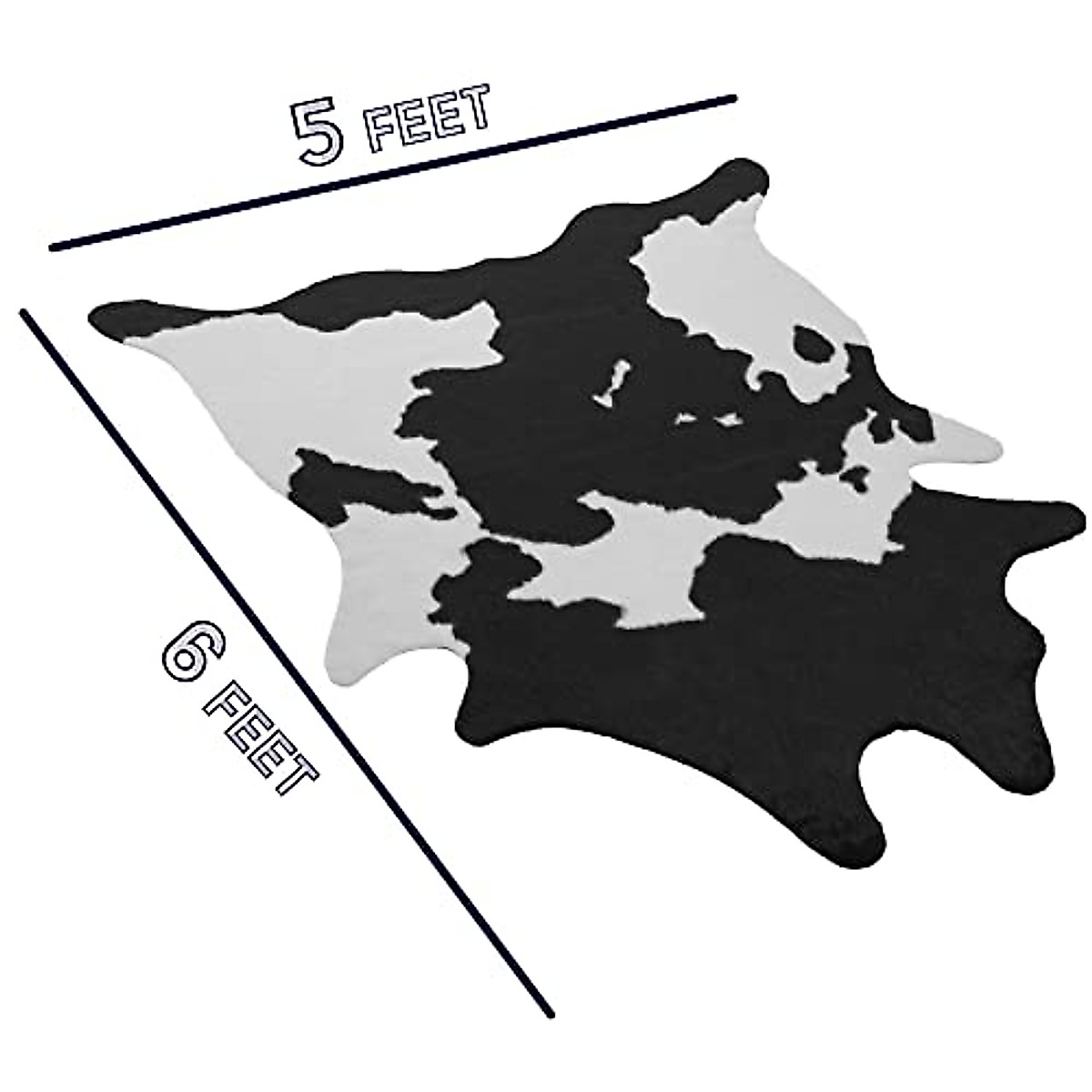 senexe Faux Cowhide Rug 6x5ft - Cow Hide Rug - Synthetic Cow Hides and Skins Rug - Faux Cow Rugs for Living Room - Cowhide Rugs for Living Room & Home w/ Ultra Soft Backing