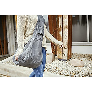COLONY CO The Farmers Market Bag - Organic Cotton Canvas - Crossbody Sling Design - Cargo Pockets - Comfortable Wide Strap for Easy Carrying - Foldable - Washable - Durable, Strong - Gray - Made