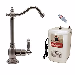 Westbrass D204H-07 Victorian 9" 1-Handle Hot Water Dispenser Faucet with Instant Heating Tank System, Satin Nickel