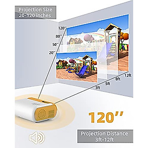 Mini WiFi Projector Portable - Salange 2023 Upgraded Pico 1080P Supported Video Projectors for Outdoor Movies, Kids Cartoon, Home Theater, Compatible with iPhone, Laptop, TV Box, HDMI